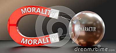 Morality Attracts Character. A Metaphor Showing Morality As A Big ...
