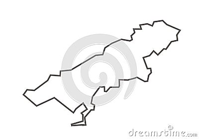 Morena District Of Madhya Pradesh Outline Map On A White Background ...