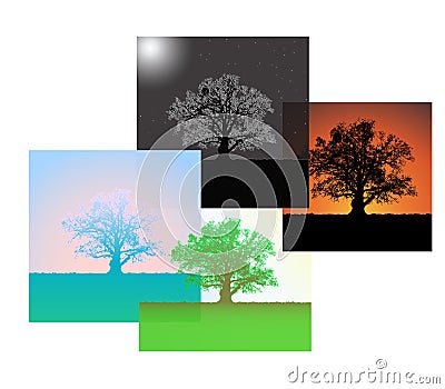 Morning, Day, Evening, Night. Stock Images - Image: 27035144