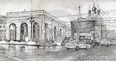 Red square in Moscow stock illustration. Illustration of famous - 7801947