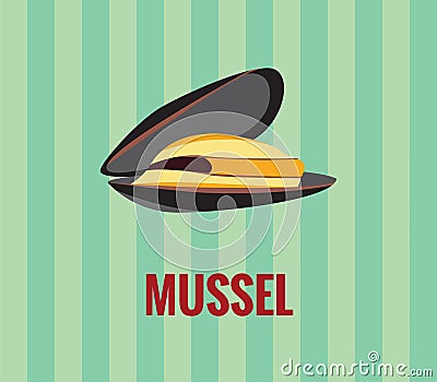 Mossel Die - Op Groene Achtergrond Trekken Vector Illustratie ...