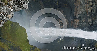 Most Beautiful Haifoss Waterfall in Iceland Highland Stock Video ...