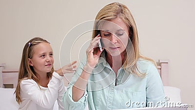 Mother Ignoring Her Daughter Making a Call Stock Video - Video of ...