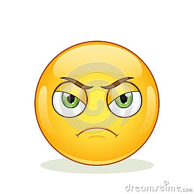 Émoticône Fâchée Sur Le Fond Blanc Illustration de Vecteur - Image ...