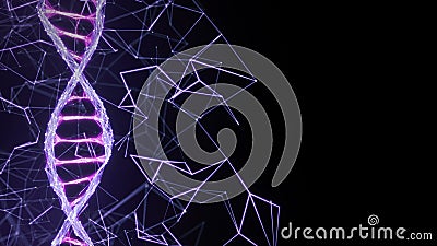 Motion Background Digital Plexus DNA Molecule Strand 4k Loop Pink ...