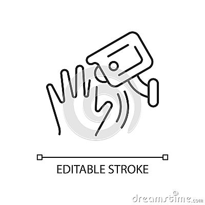 Motion Detection Camera Linear Icon Vector Illustration | CartoonDealer ...