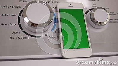 Motion of Display Washer Machine and Green Screen Phone Stock Video ...