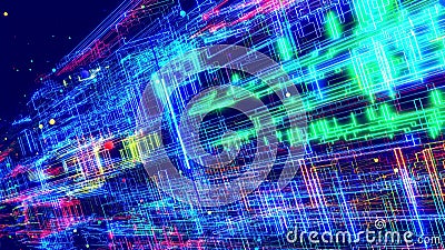 Motion Graphic, Data Flow. Hi Tech Stream of Datum, Motion Design Vj ...