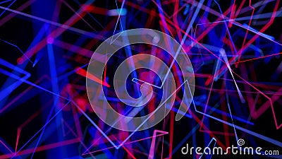 Motion Graphics, Sci-fi Bg with Flow of Blue Red Neon Glow Lines Form ...