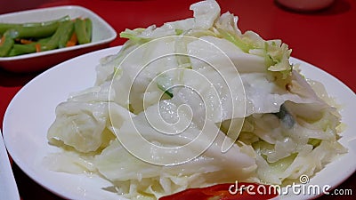 Motion Of People Eating Fried Cabbage On Table Inside Chinese ...