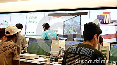 Motion of People Playing Xbox Game at Microsoft Store Stock Video ...