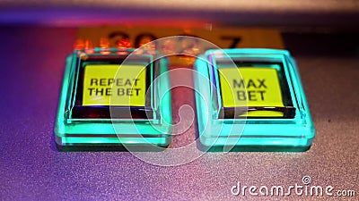 Motion Repeat and Max Bet Button on Slot Machine Stock Footage - Video ...