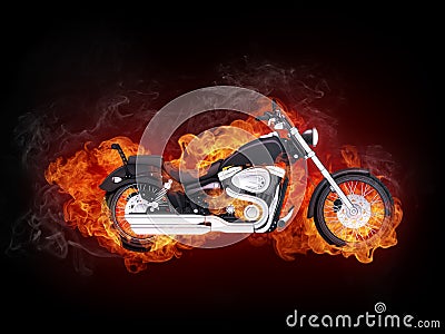 Custom Black Motorcycle Burnout Stock Illustration - Illustration of ...