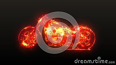 Motorcycle that is Created with Red Lights in the Dark Stock Footage ...