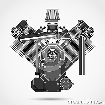 Motorcycle Engine. Vector Stock Vector - Image: 62364467