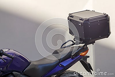 Motorcycle With Square Black Luggage Bag Royalty-Free Stock Photography ...