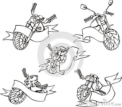 Motorcycle Templates With Ribbons Royalty Free Stock Photo - Image ...