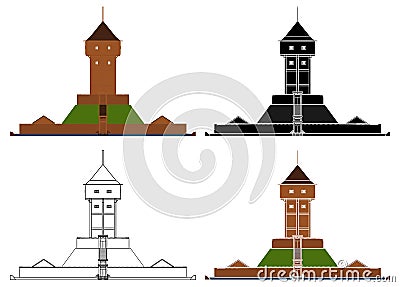 Motte Bailey Castle In Front View Cartoon Vector | CartoonDealer.com ...