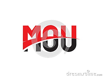 MOU Letter Initial Logo Design Cartoon Vector | CartoonDealer.com ...