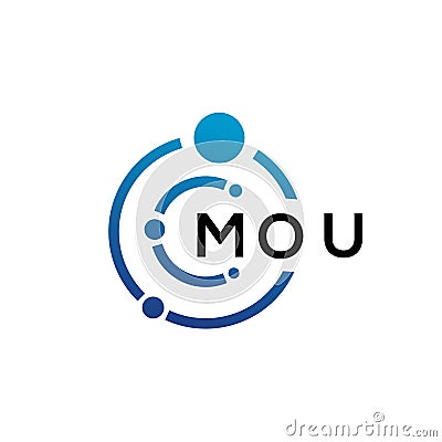 MOU Letter Technology Logo Design On White Background. MOU Creative ...