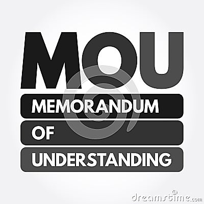 MOU - Memorandum Of Understanding Acronym, Business Concept Background ...