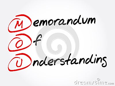 MOU - Memorandum Of Understanding Acronym, Business Concept Background ...