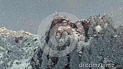 Mount Rushmore in Winter, Snowing Stock Video - Video of rushmore ...