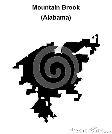 Mountain Brook Outline Map Cartoon Vector | CartoonDealer.com #357148445