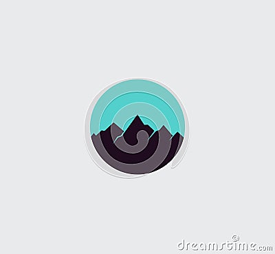 Mountain Circle Logo Vector | CartoonDealer.com #122015549