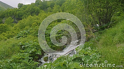 Mountain River Falling Down in Severe Mountains in Ossetia Stock ...