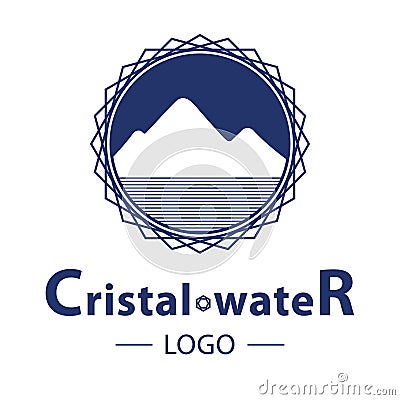 Mountain And Water Logo Template Design Vector, Cristal Water Emblem ...