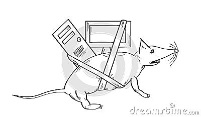 Man and computer stock vector. Illustration of businessman - 41308227