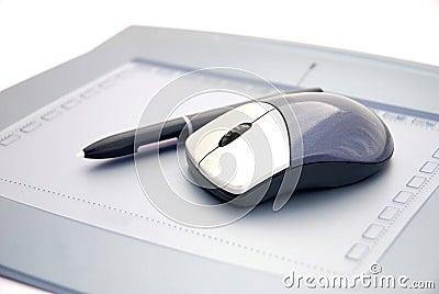 Mouse On Graphic Tablet Royalty-Free Stock Photography | CartoonDealer ...