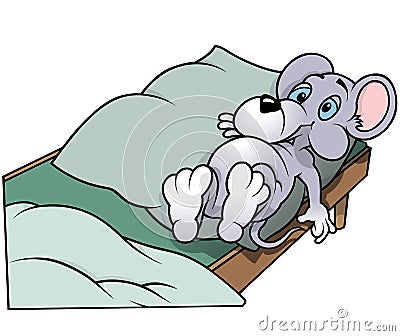 Mouse Laying In Bed Stock Vector - Image: 44306259