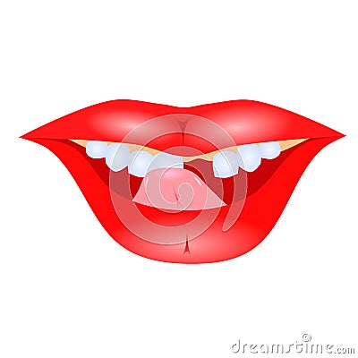 Mouth With Lips And Missing Teeth Vector Illustration | CartoonDealer ...