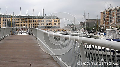 Movable Pedestrian Bridge. Savona, Italy Stock Video - Video of movable ...