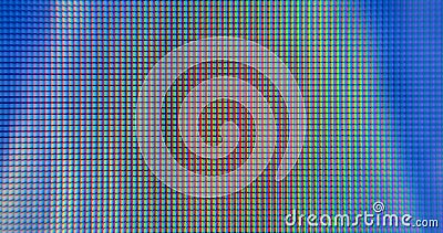 The Movement Blue Fire on Pixels of the Monitor Macro. Dynamic Video ...