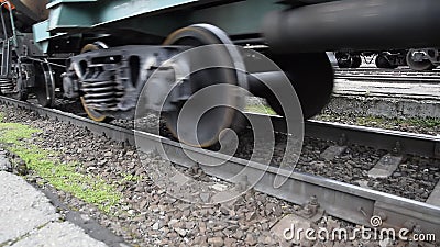 Movement of a Freight Train. Tanks on Rails Stock Footage - Video of ...