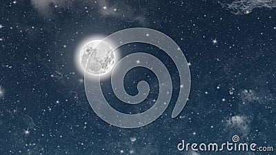 A Movement of the Moon Across the Starry Sky with Clouds Stock Video ...