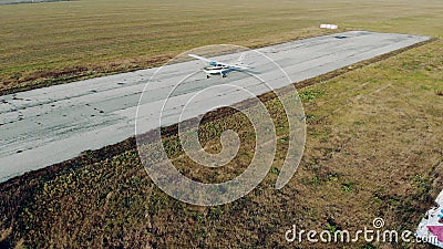 Moving Airplane and an Old Runway in the Fields Stock Footage - Video ...
