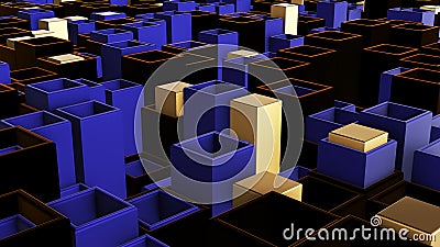 Moving Chaotically Rectangular 3D Objects Stock Footage - Video of ...