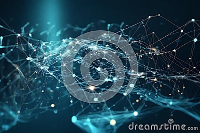 Moving Dots And Lines, Showcasing Cyber Technology With A Dynamic Binary Code Matrix Background ...