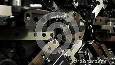 Moving Parts of an Automatic Spring Producing Machine in the Factory ...