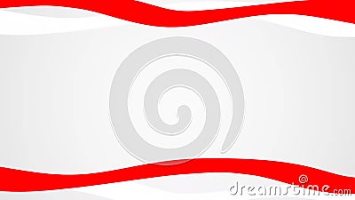 Moving Red and White Flag Video Frame with Gradient White Background ...