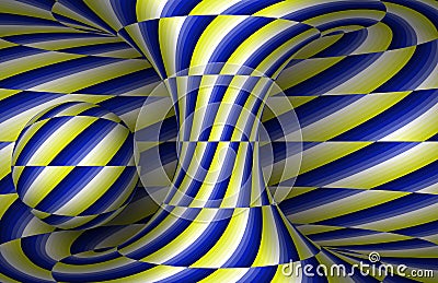 Moving Spiral Hyperboloid And Sphere. Vector Optical Illusion ...