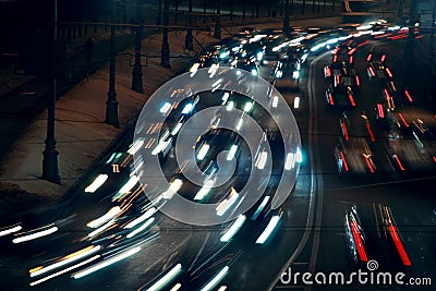 Moving Traffic At Night With Moving Lights Royalty Free Stock Photos ...