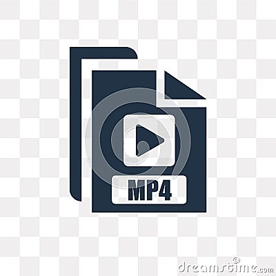Mp4 Vector Icon Isolated On Transparent Background, Mp4 Transpa ...