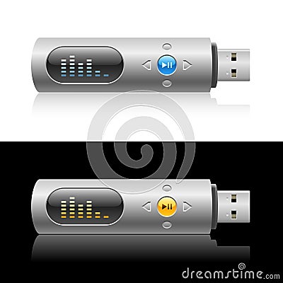 Mp3 Player / Usb Flash Drive Vector Illustration | CartoonDealer.com ...