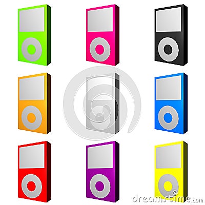 Mp3 Players In Various Trendy Colors Stock Images - Image: 4261374