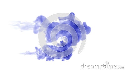 Muchos Flujos De Tinta Azul Aislada Inyectan Azul Que Muchos Flujos De ...